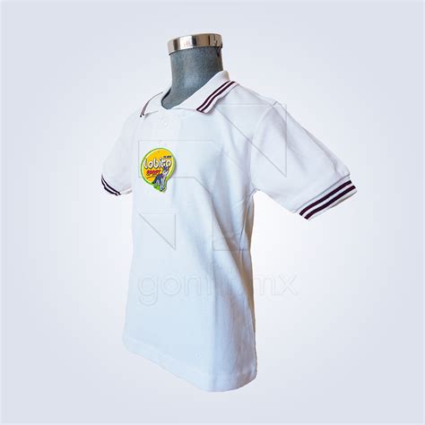 Playera Lobito Escolar Blanca Líneas Tintas Gonfit