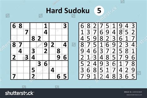 sudoku game answers hard complexity simple stock vector royalty free