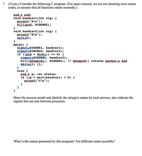 Solved Pts Consider The Following C Program For Chegg