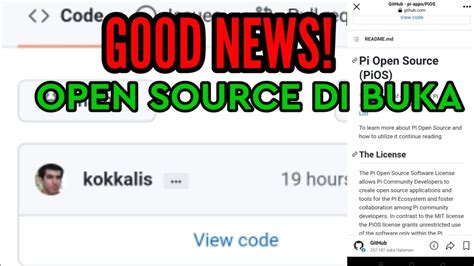 Good News Kode Open Source Pi Network Sudah Diaktifkan Menuju Open Mainnet Youtube