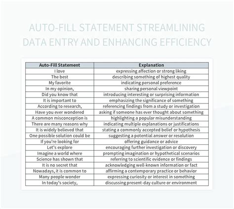 Free Auto Fill Statement Templates For Google Sheets And Microsoft Excel Slidesdocs