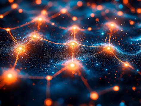 Digital Illustration Of A Neural Network Resembling Synaptic Connections Central Focus Glowing
