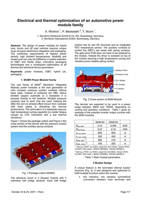 Electrical And Thermal Optimization Of An Automotive Power Module