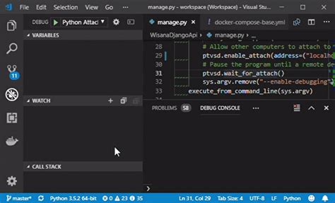 Docker VSCode Ptvsd Debugging Not Working Dissappear No Debug Console Log Stack Overflow