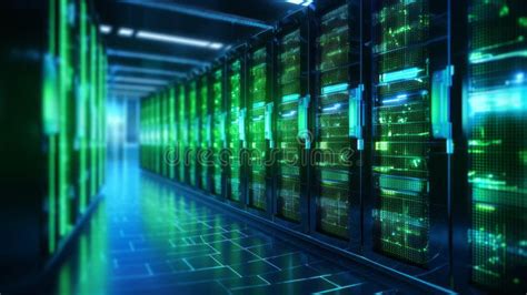 Generative Ai Collage Image Picture Photo Of Data Center Interior With Server Storage High