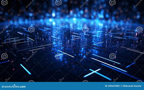 Dark Blue Technology Presentation Background Stock Illustration Illustration Of Grid