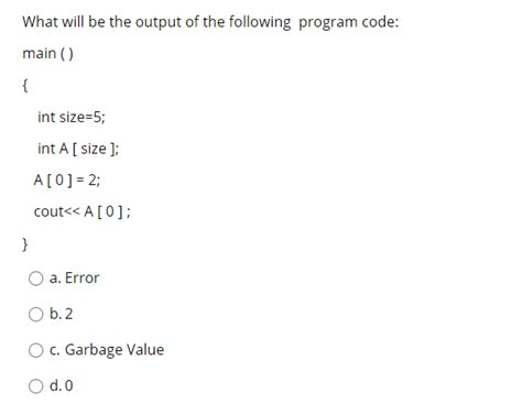 solved what will be the output of the following program