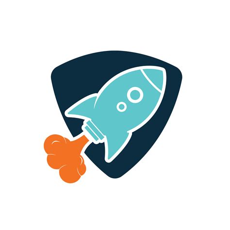 Rocket Vector Logo Design Start Up Rocket Space Ship Abstract Vector