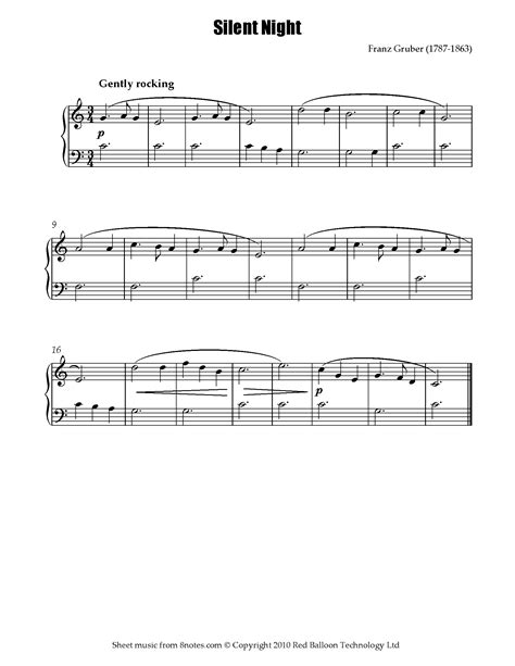 Silent Night Piano Sheet Music Free Printable Printable New Year Banners