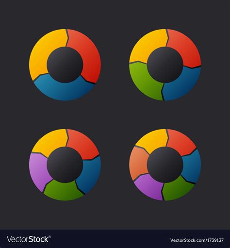 Circular Chart Template Set Royalty Free Vector Image