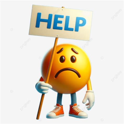 Emoji Lucu Dengan Spanduk Bantuan Bantuan Emoji Emoji Lucu Tolong