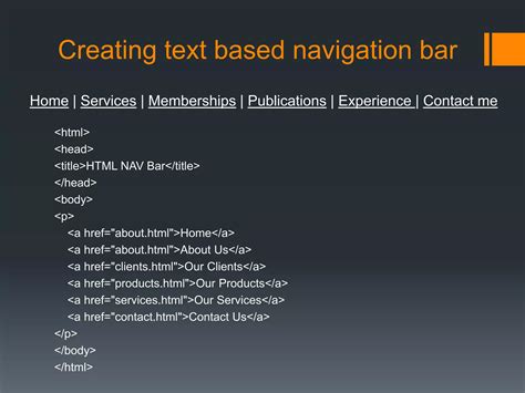 fybsc it web programming unit ii html page layout and navigation ppt