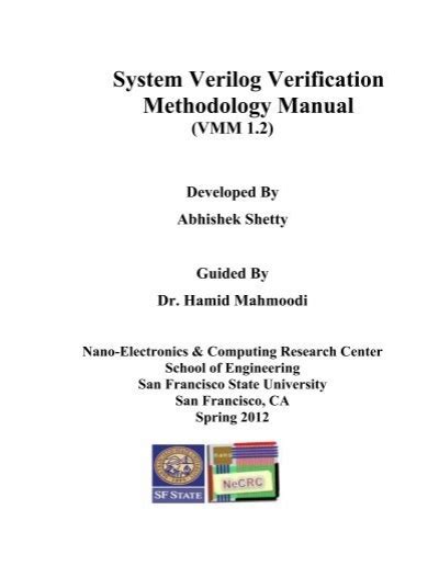 Systemverilog Verification Methodology Manual Vmm