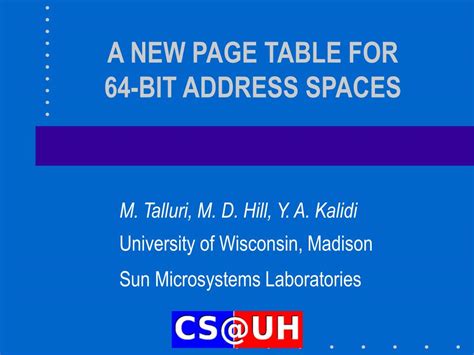 ppt a new page table for 64 bit address spaces powerpoint