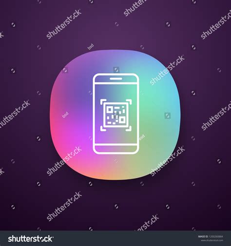 Qr Code Scanning Smartphone App Icon Stock Vector Royalty Free 1200260884 Shutterstock