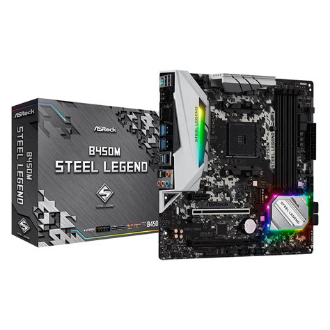 Placa Mãe Asrock B450m Steel Legend Chipset B450 Amd Am4 Matx Ddr4