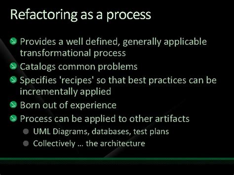 Architecture Refactoring Improving The Design Of Existing Application