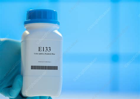 Container of the food additive E133 - Stock Image - F036/8680 - Science ...