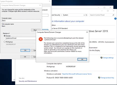 “the Domain Join Cannot Be Completed Because The Sid Of The Domain” Error And Solution Systemconf