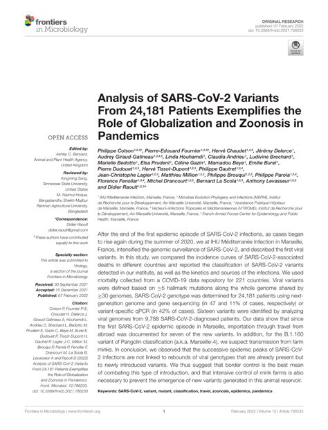 Pdf Analysis Of Sars Cov 2 Variants From 24 181 Patients Exemplifies