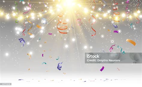 크리스마스 밝은 아름다운 조명 디자인 요소 Xmas 인사말 카드의 디자인을위한 빛나는 조명 화환 가벼운 크리스마스 장식 0명에 대한 스톡 벡터 아트 및 기타 이미지 Istock