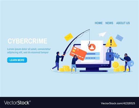 Cyber Criminals Phishing Stealing Private Vector Image