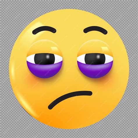 Premium Psd 3d Illustration Of Puffy Tired Eyes Emoji