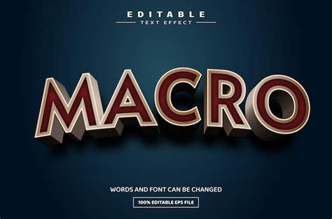 Premium Vector Macro 3d Editable Text Effect Template