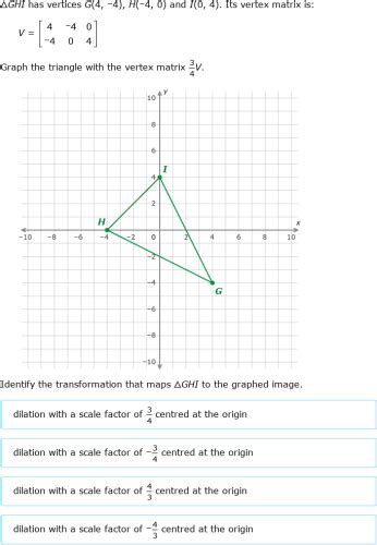 Ixl Transformation Matrices Graph The Image Year 12 Maths Practice