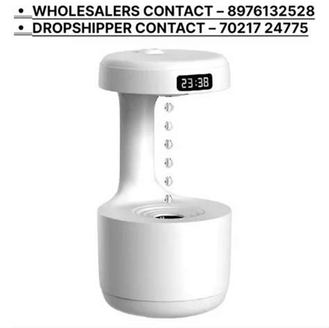 Humidity Diffuser Anti Gravity Water Drop Design With Sound For Room With 24hrs Led Display At