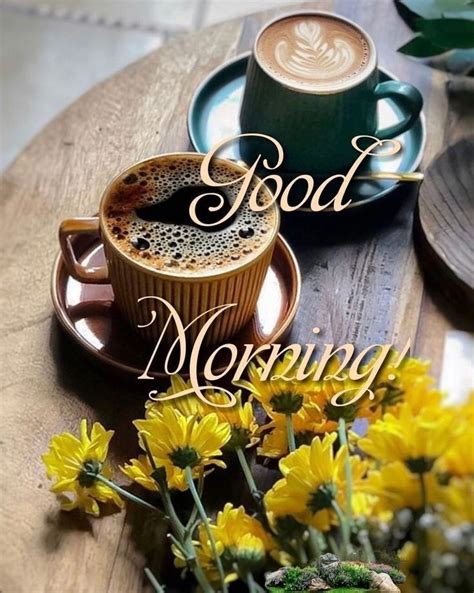 Good Morning Images With Coffee And Flowers And Es