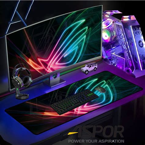 Aspor Rgb Soft Large Gaming Mouse Pad Led Large Mouse Pad Anti Slip Rubber Base Computer