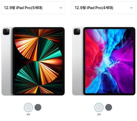 아이패드 프로 5세대 129형 4세대 스펙 비교
