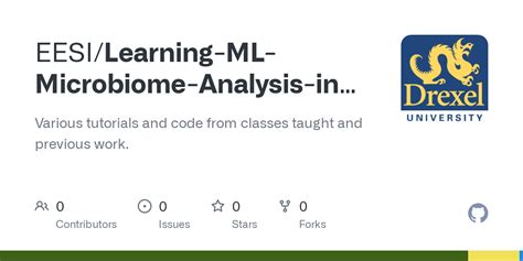 Github Eesi Learning Ml Microbiome Analysis In R Various Tutorials And Code From Classes
