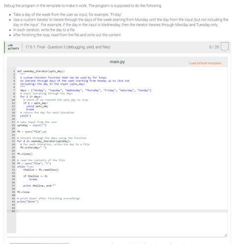 Solved Debug The Program In The Template To Make It Work
