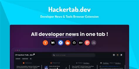 hackertab dev developer news and tools browser extension made with