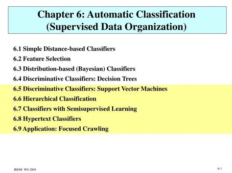Ppt Chapter 6 Automatic Classification Supervised Data Organization