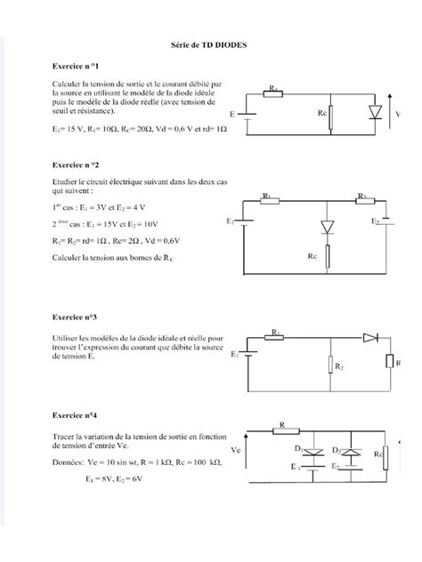 Serie De Td Diode Corrigé Pdf