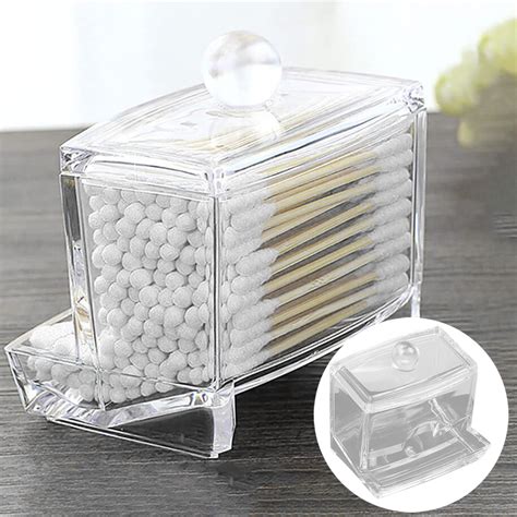 Zestmode 1pc Q Tip Holder Q Tip Dispenser Cotton Pad Holder Compact