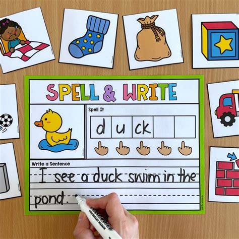 Spell And Write Activity Spelling And Sentence Writing Center Science