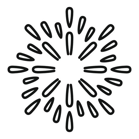 Circle Firework Icon Outline Vector Carnival Party 15156958 Vector Art At Vecteezy