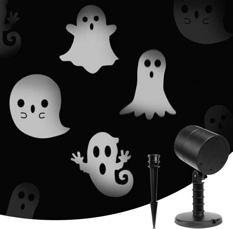 Nowsto Led Halloween Decoration Ghost Rotating Projector Yard Stake