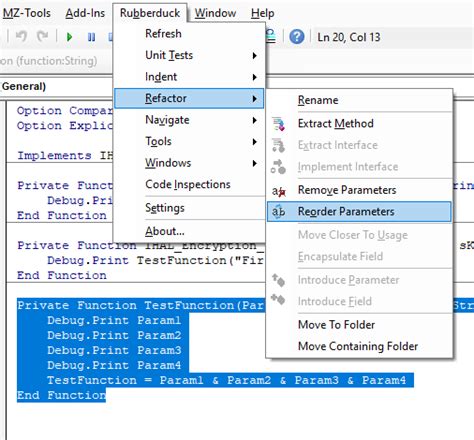 Refactoring In Vba With Rubberduck Reorder Parameters Access Jumpstart