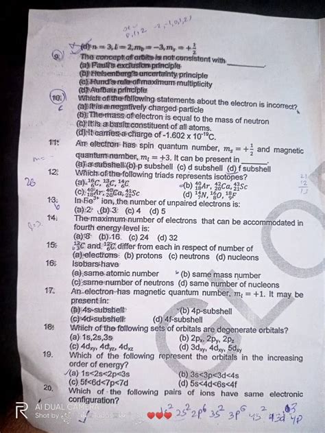 18 Which Of The Following Sets Of Orbitals Are Degenerate Orbitals