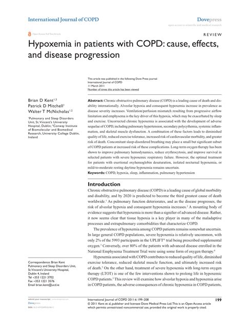 Pdf Hypoxemia In Patients With Copd Cause Effects And Disease Progression
