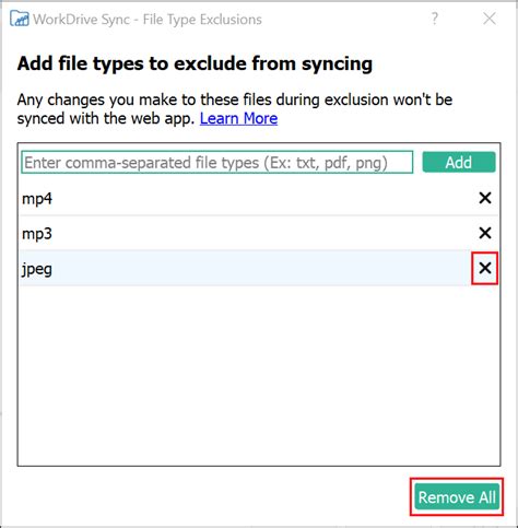 exclude certain file types from syncing to your computer