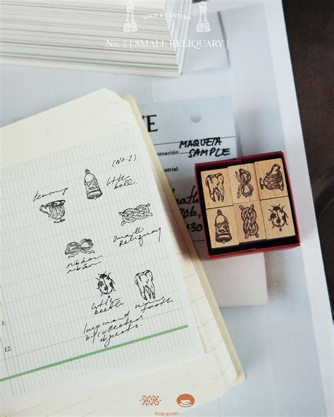 Kurukynki Loop And Lantern No 2 Rubber Stamp Set Small Reliquary
