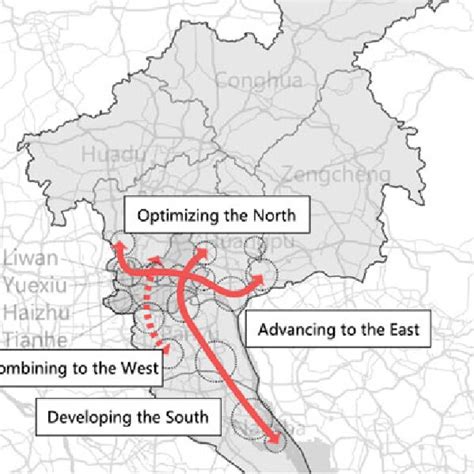 2 Spatial Strategy Of Guangzhou In 2000 Source Authors Drawing Based Download Scientific