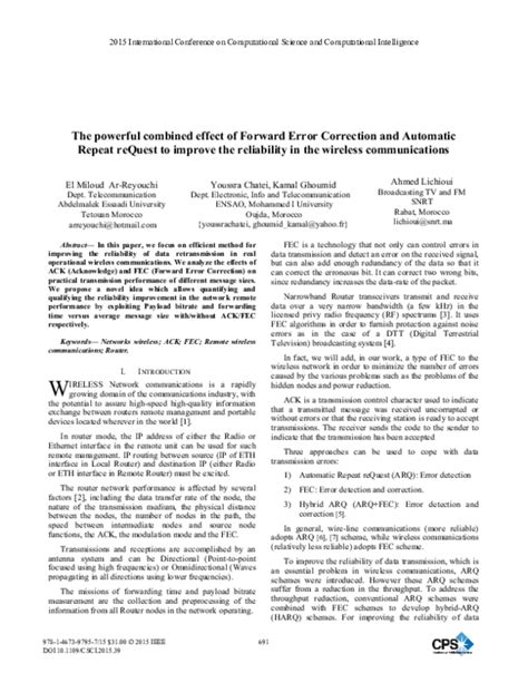 Pdf The Powerful Combined Effect Of Forward Error Correction And Automatic Repeat Request To