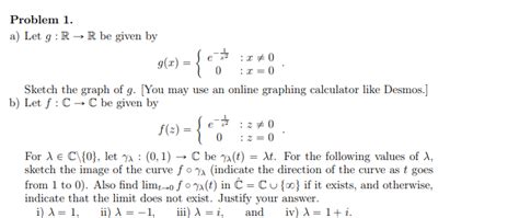 Solved Problem 2 Let F C C Be Given By 2 0 A Write Chegg Com